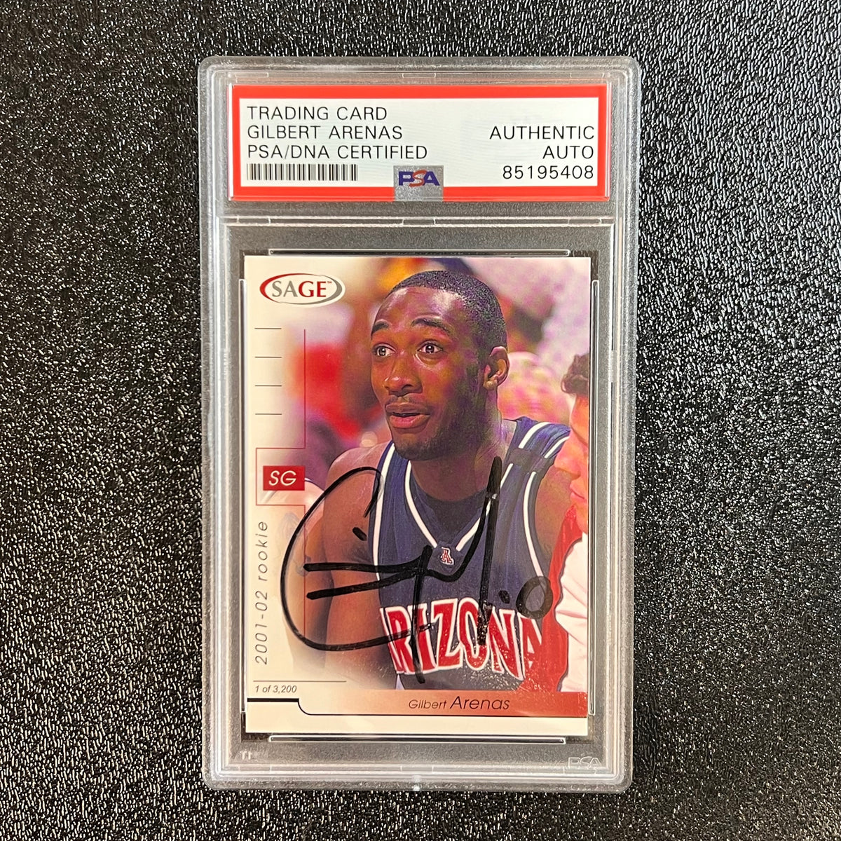 2001 SAGE #1 Gilbert Arenas Signed Card AUTO PSA Slabbed Arizona ...