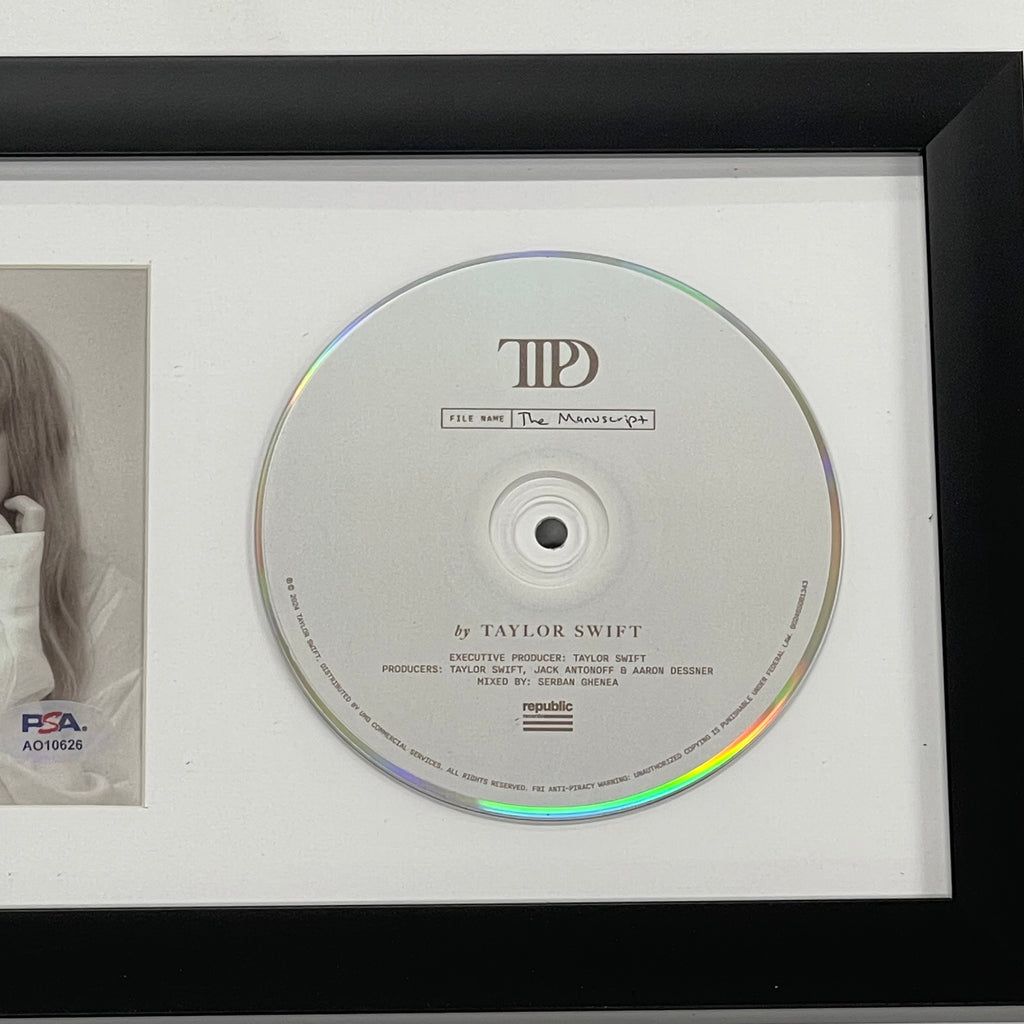 Taylor Swift Signed CD Cover Framed PSA/DNA The Tortured Poets Departm ...