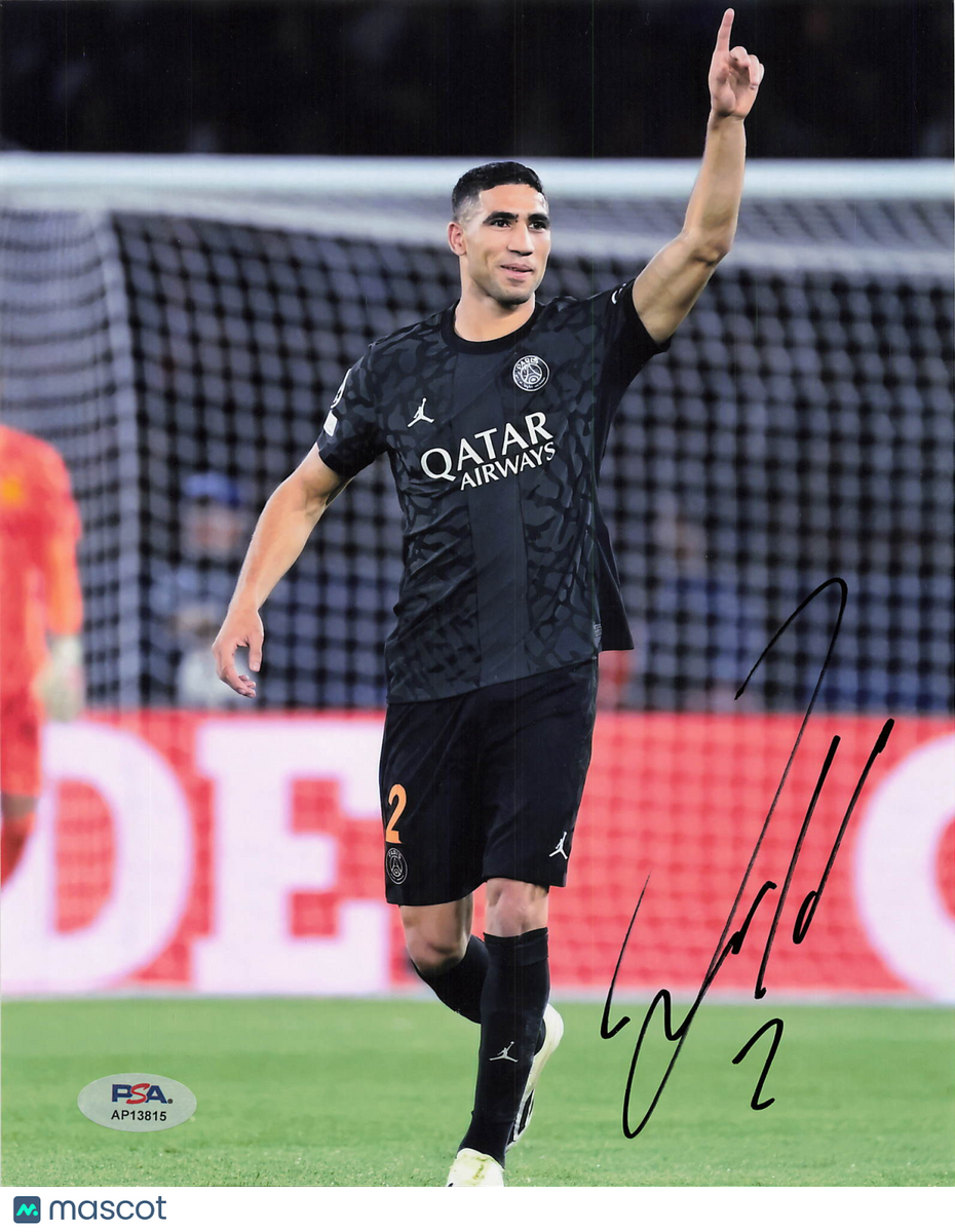 Achraf Hakimi Signed 8x10 Photo PSA PSG Soccer – Golden State Memorabilia